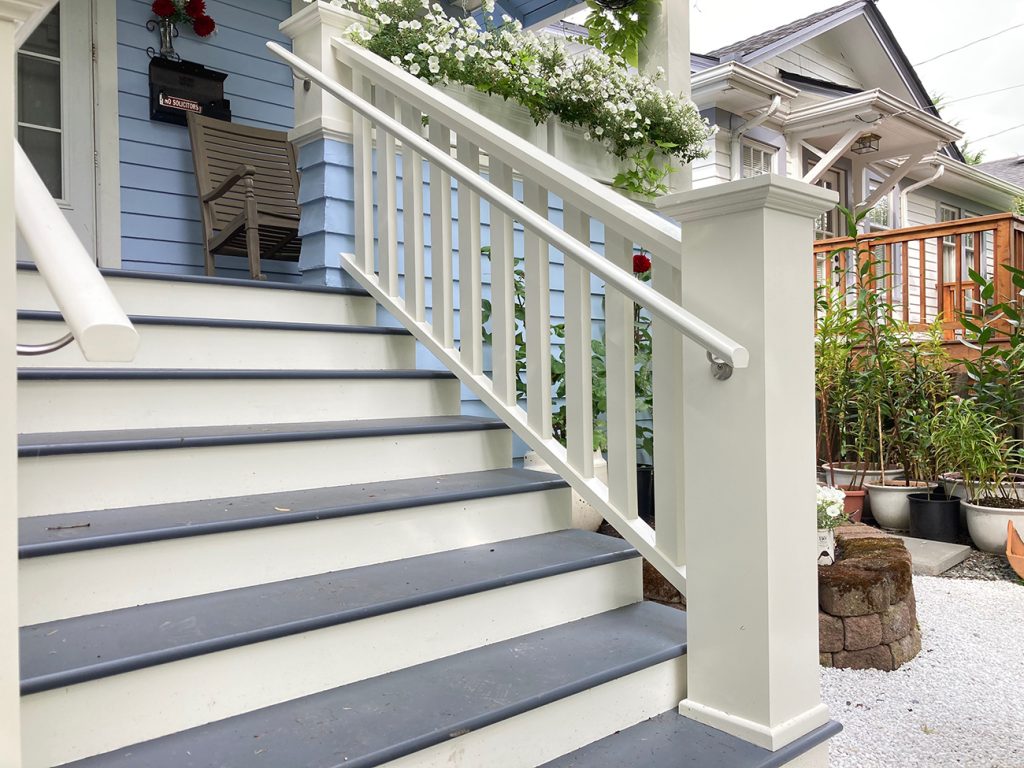 Craftsman porch stairs & railing - Westbrook Carpentry Seattle